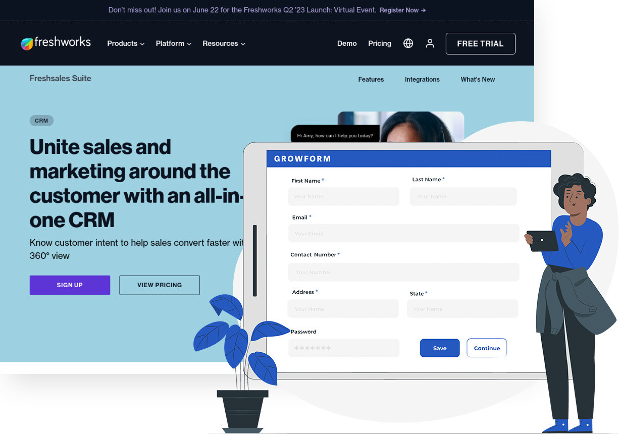 Freshsales Suite form builder by Growform